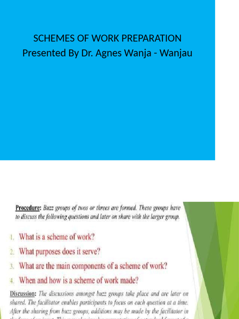 Schemes of Work Presentation | PDF