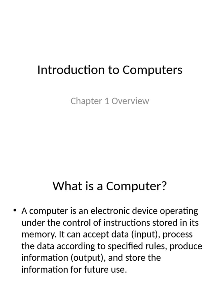Introduction to Computers | PDF