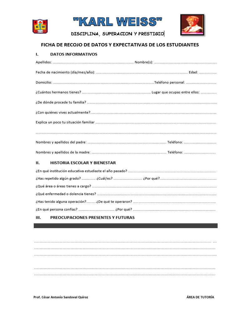 KW FICHA DIAGNÓSTICA dpcc | PDF | Aprendizaje