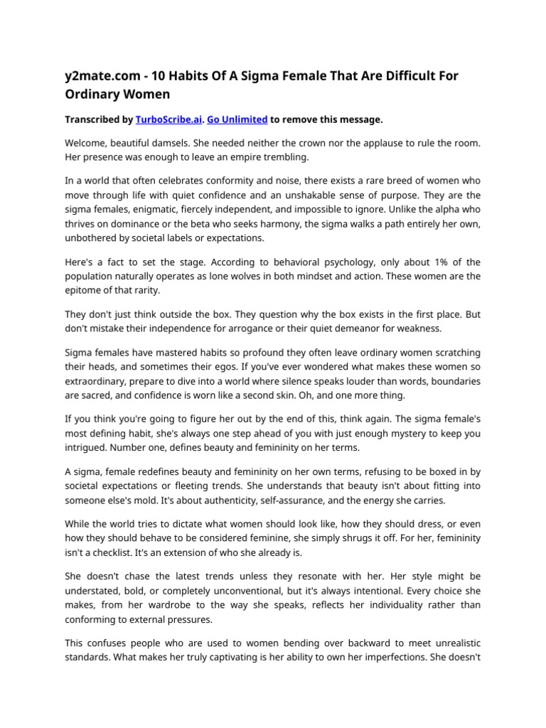 y2mate.com - 10 Habits of a Sigma Female That Are Difficult for ...