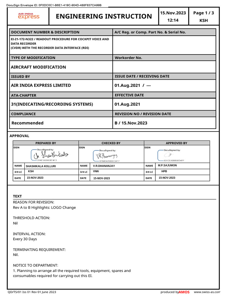 EI-21-172-N322 REV B CVDR | PDF | Aviation