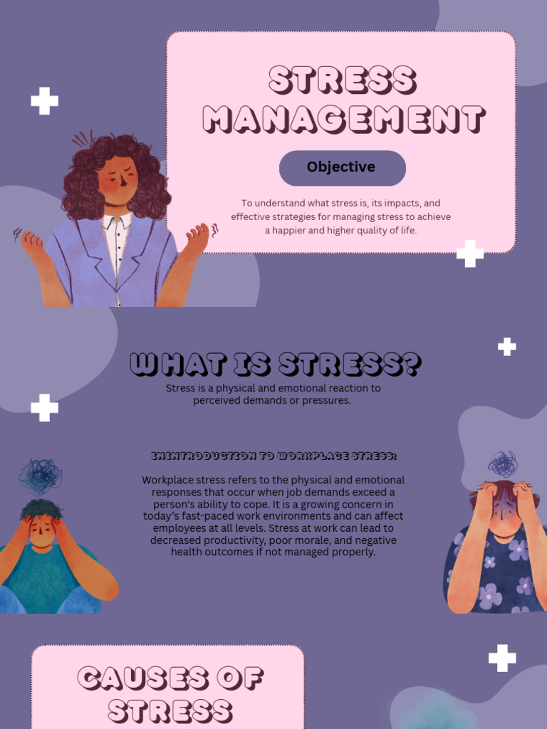 Pink Illustrated Mental Health Stress Management Presentation | PDF | Stress (Biology ...
