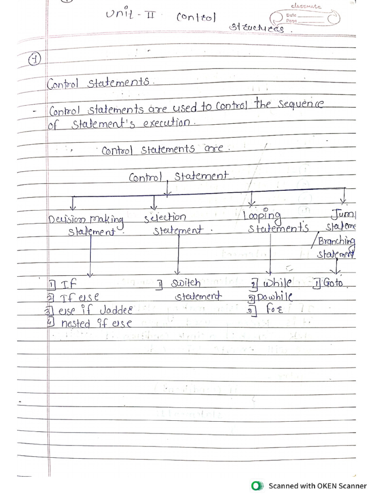 PIC chapter 2-Control Structure | PDF
