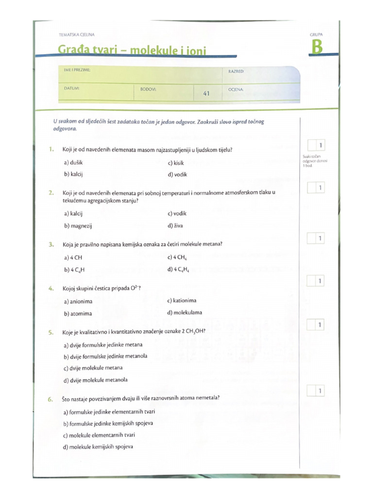 2-(B) Građa tvari - molekule i ioni | PDF