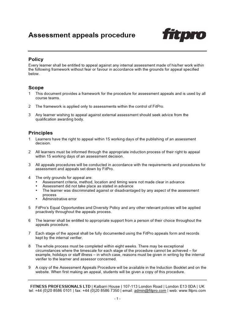 Assessment Appeals Procedure Guide | PDF | Justice | Crime & Violence