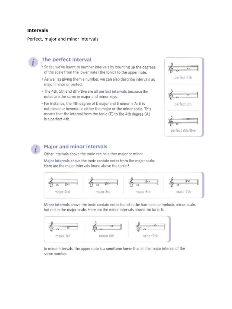 Understanding Perfect, Major & Minor Intervals | PDF