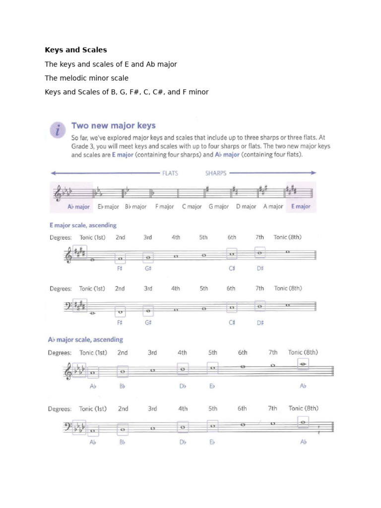 Keys and Scales | PDF
