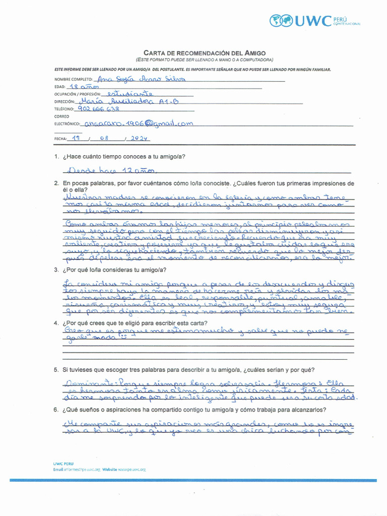 Carta de Amigo 01-Combinado | PDF