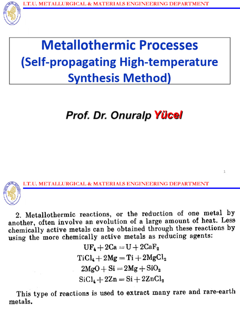 Metallothermic Reduction Techniques | PDF | Chromium | Iron