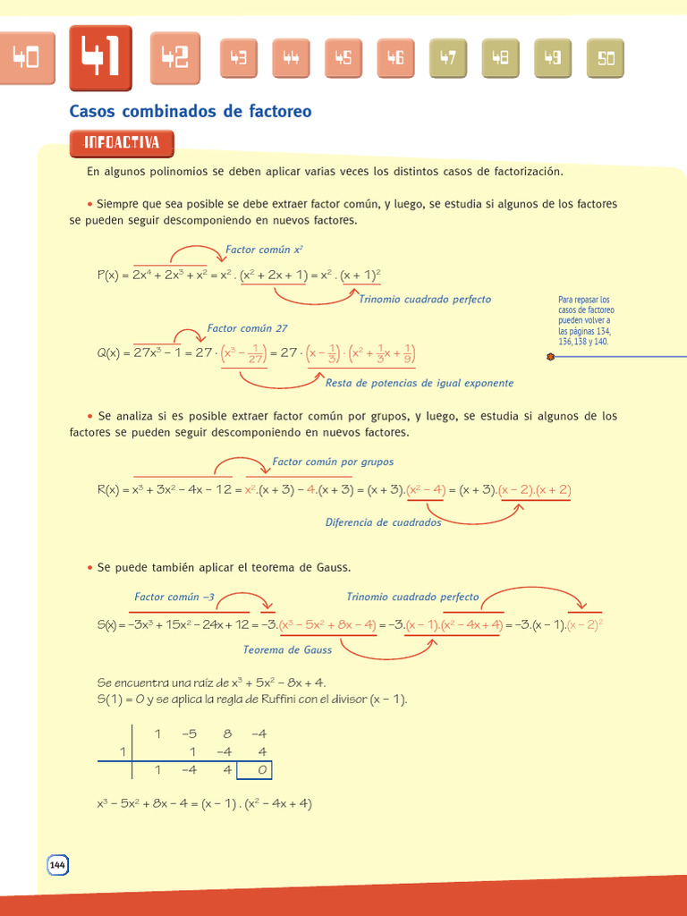 11 - Casos Combinados de Factoreo | PDF | Factorización | Álgebra