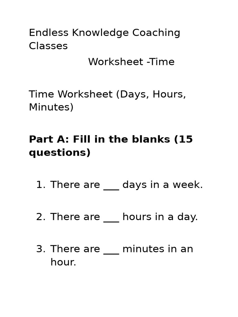 Time Class 4 | PDF