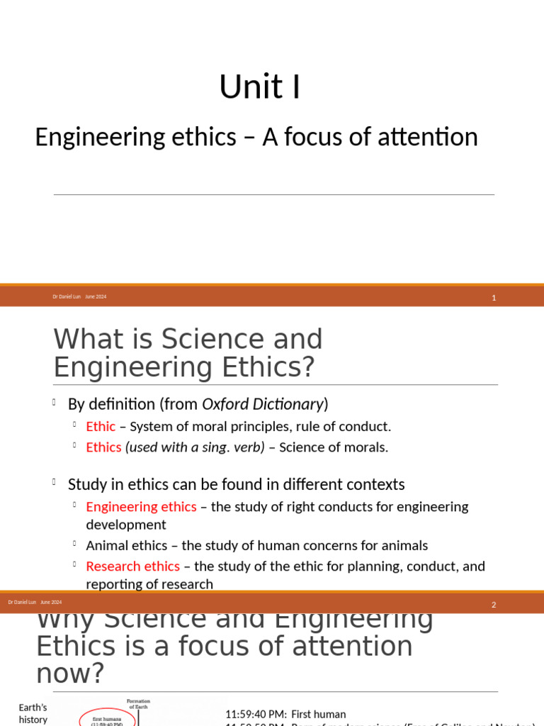 Unit 1 Engineering Ethics A Focus of Attention | PDF