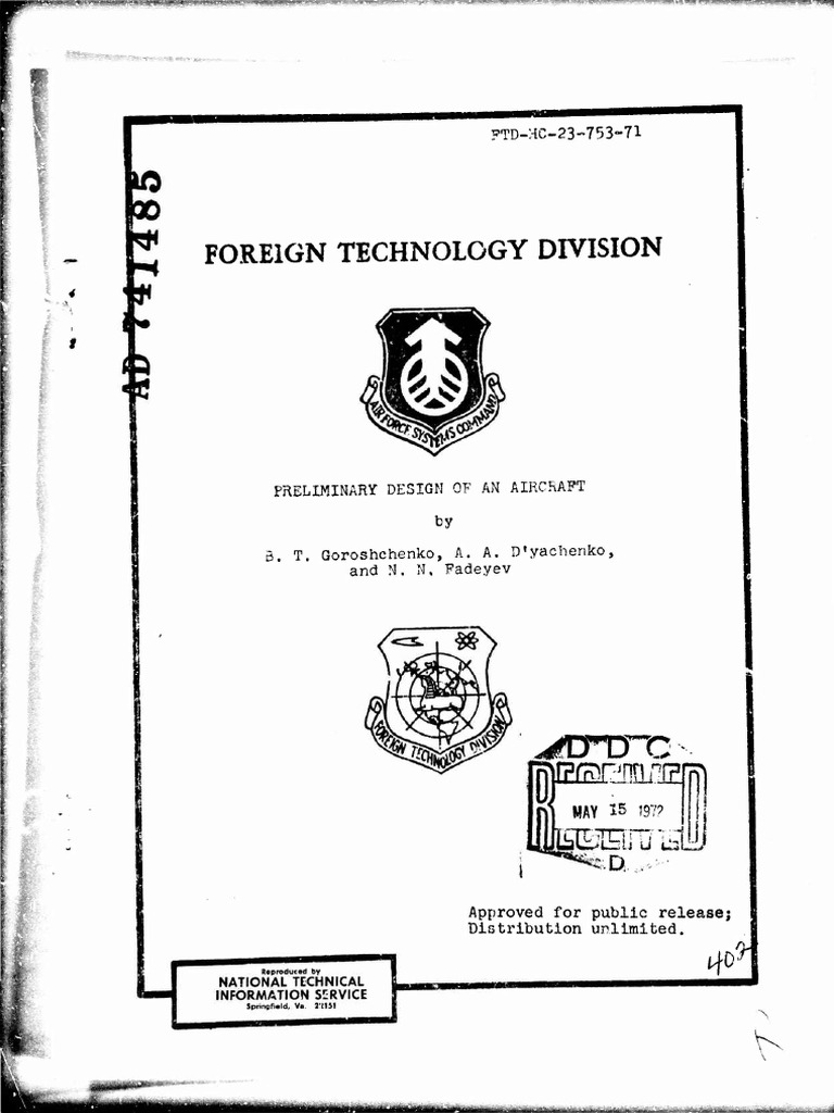 Preliminary Aircraft Design Principles | PDF | Invention | Airplane
