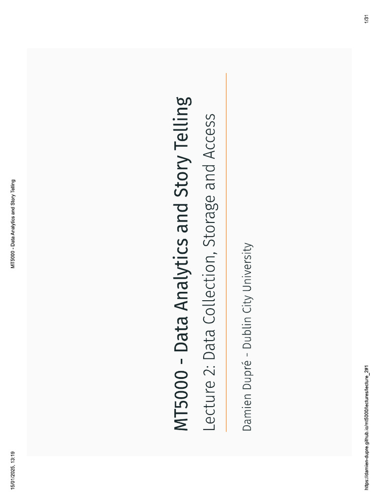 Lecture 2-Data Analytics | PDF