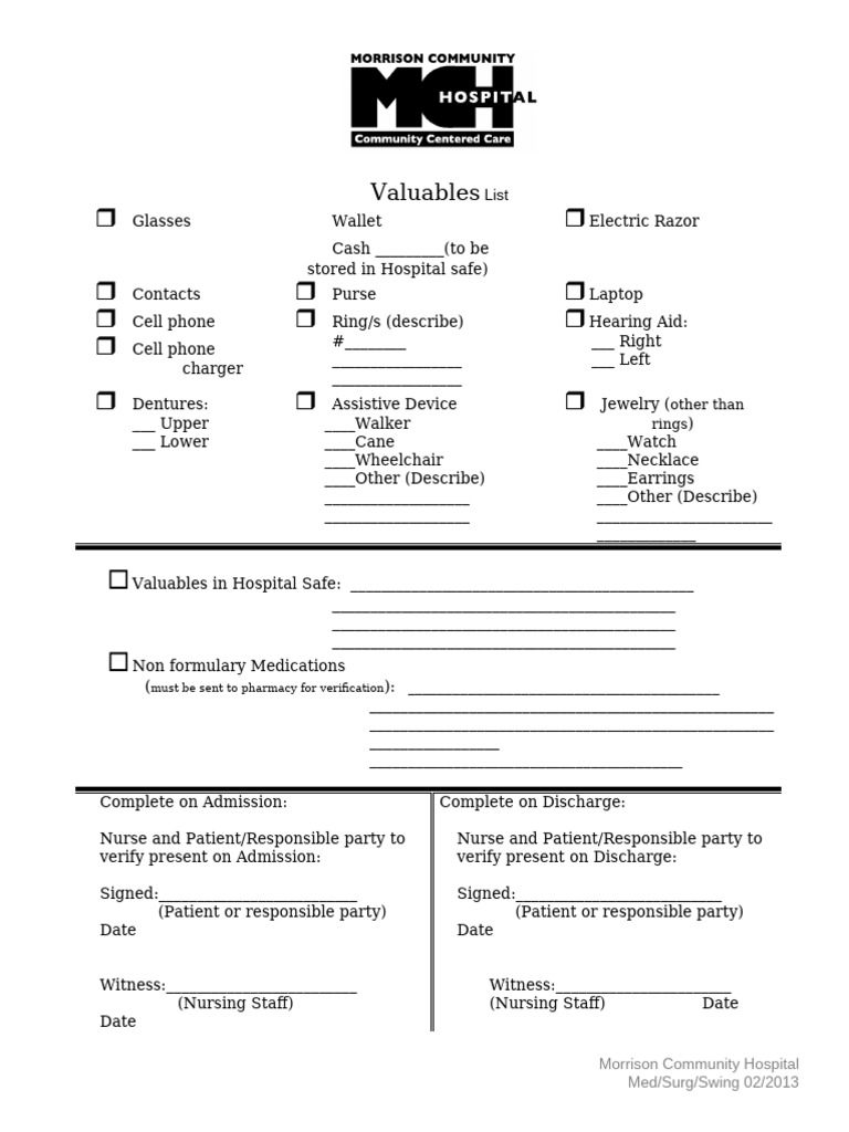 Clothing and Personal Effects List | PDF | Social Programs | Health ...