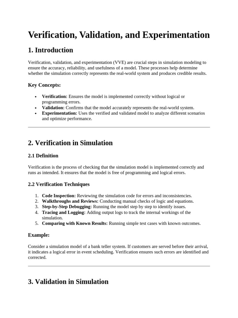 Verification and Validation | PDF | Simulation | Experiment