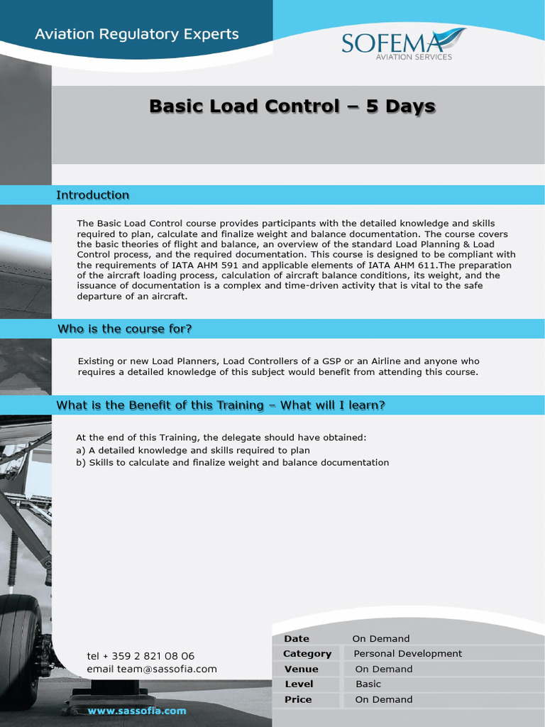 Basic Load Control 5 Days | PDF | Aviation