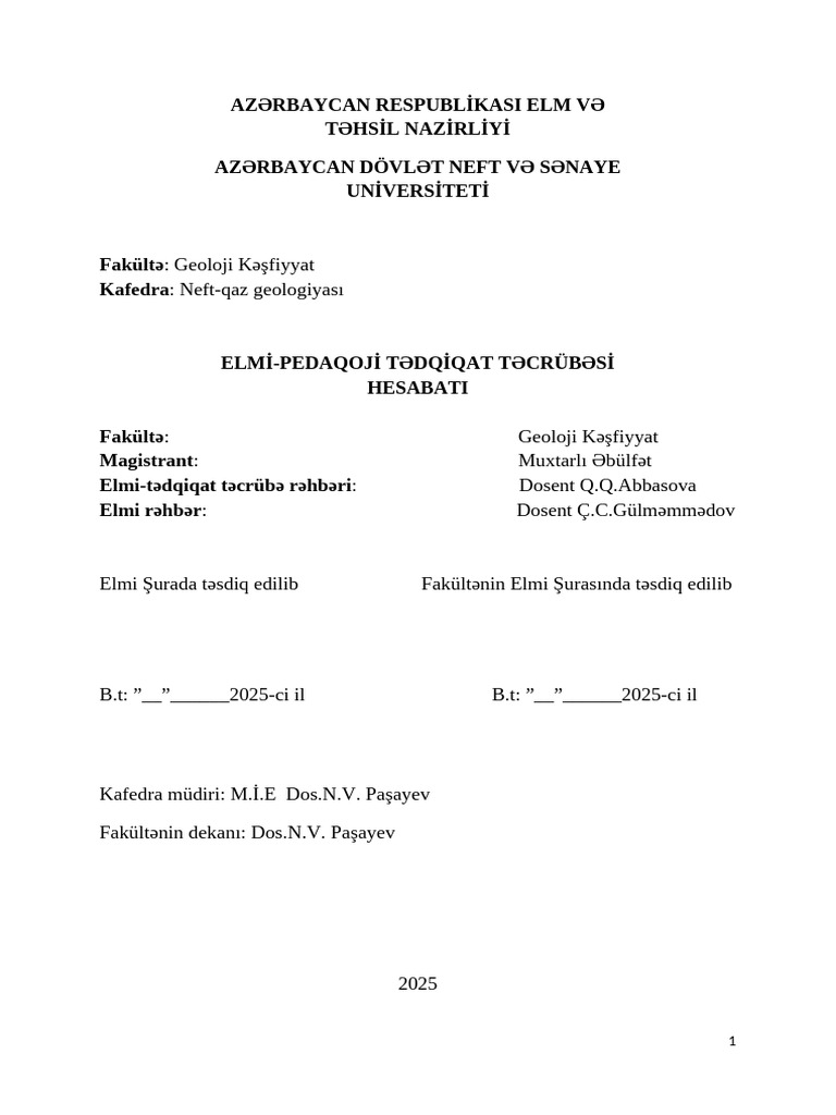 Muxtarlı Əbülfət Hesabat (Pedaqoji) | PDF