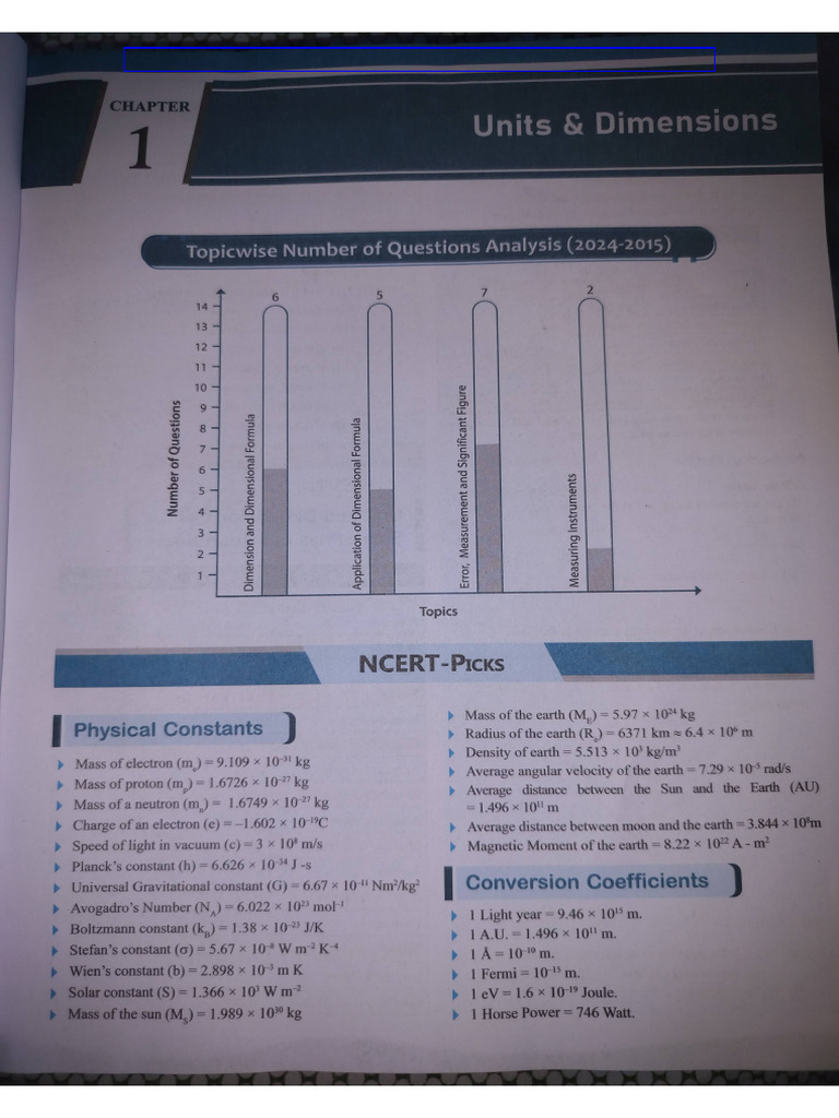 Units and Dimensions NCERT BASED QS | PDF