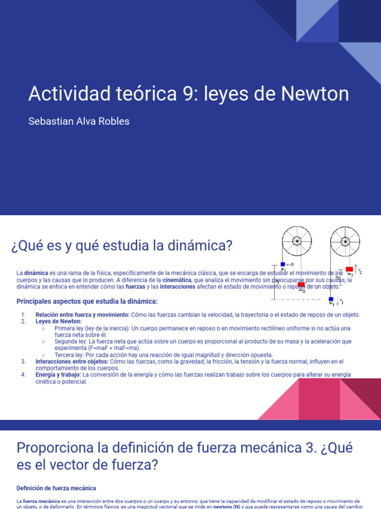 Actividad teórica 9_ leyes de Newton Sebastian Alva Robles 354b (1) | PDF | Fuerza | Las leyes ...
