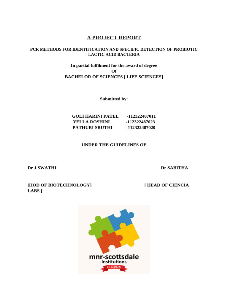 Introduction To PCR Methods For Identification and Specific Detection of Probiotic Lactic Acid ...