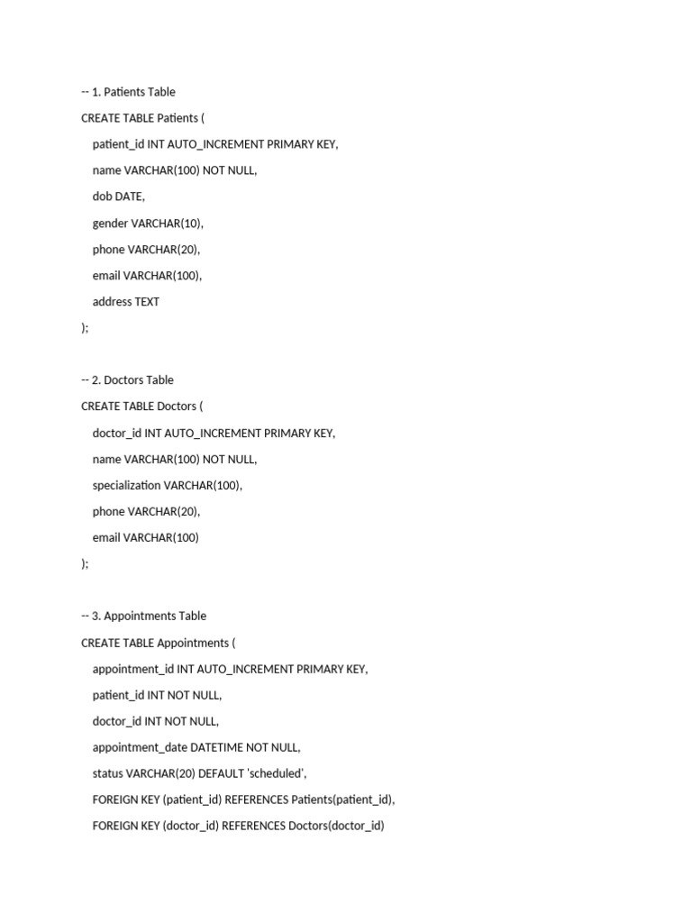 hospital DATA BASE | PDF