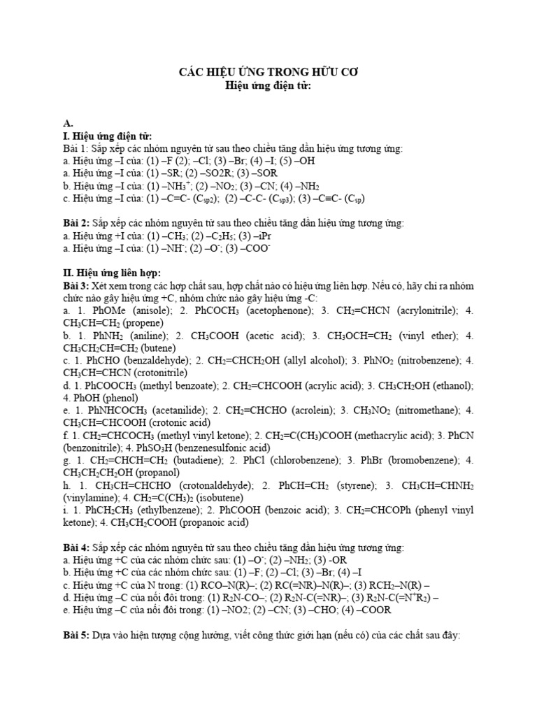 B3 CÁC HIỆU ỨNG TRONG HỮU CƠ | PDF