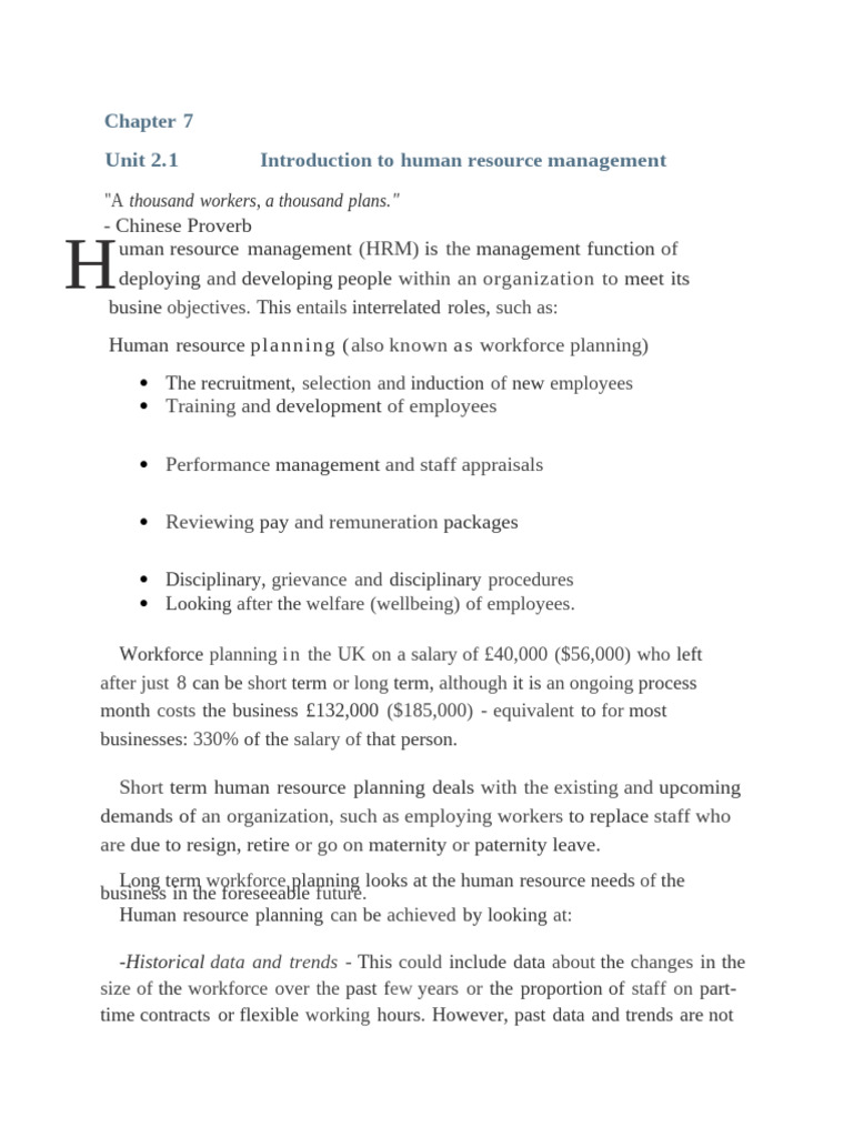 Human Resource Management Overview | PDF | Employment | Labour Economics