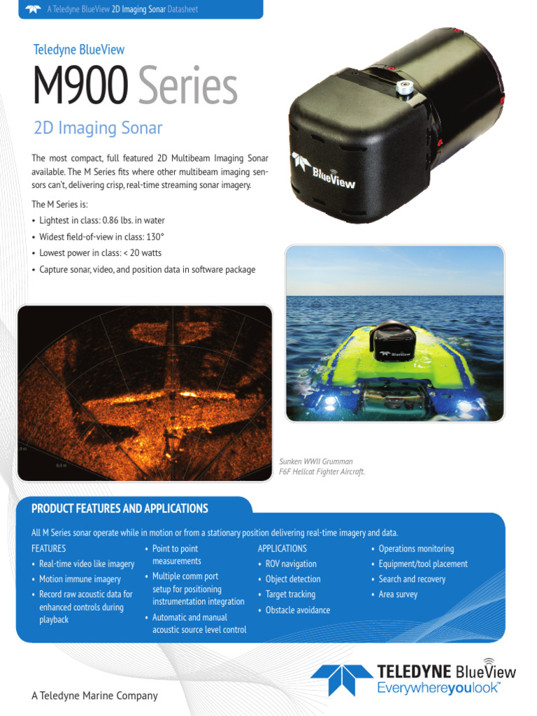 Teledyne BlueView M900 130 2D Multibeam Imaging Sonar | PDF | Sonar | Ultrasound