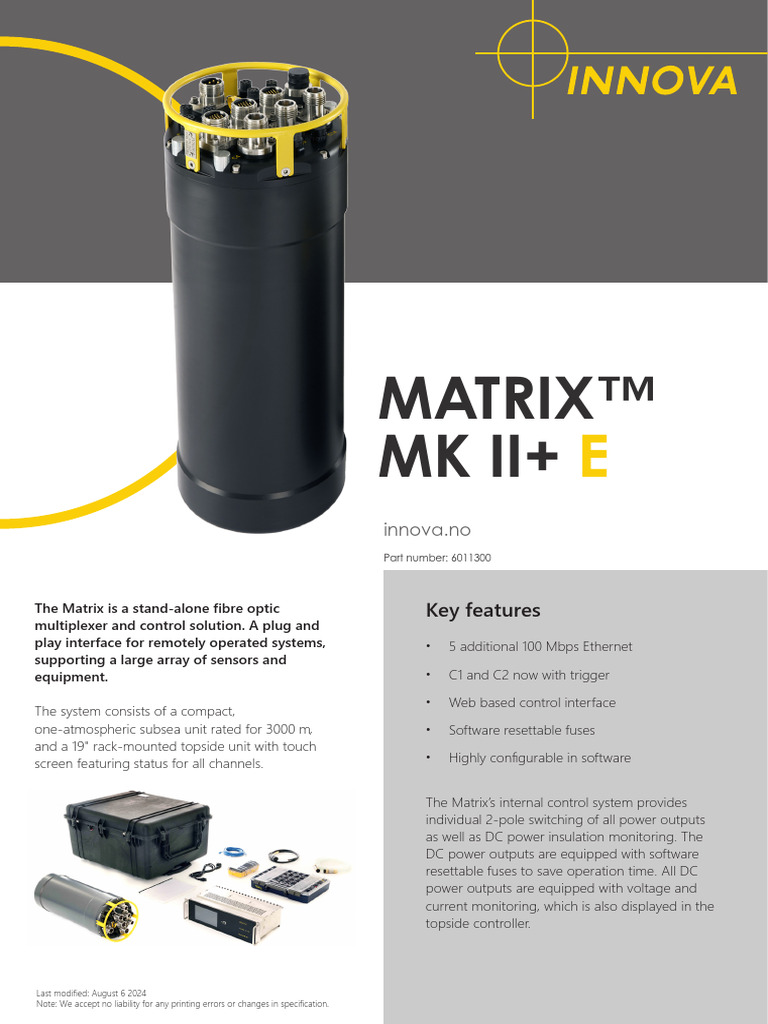 Innova-DataSheet-MATRIX_Mk_IIE | PDF | Information And Communications ...