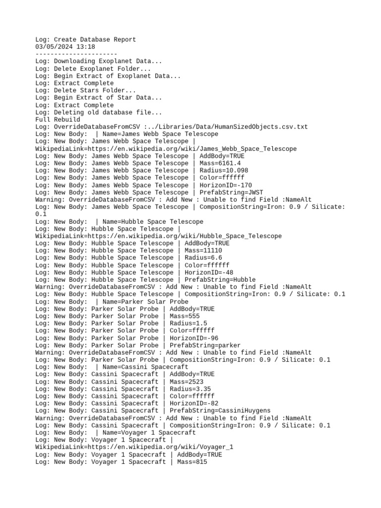 Ubox.db Create Report | PDF | Voyager Program | Planetary Science