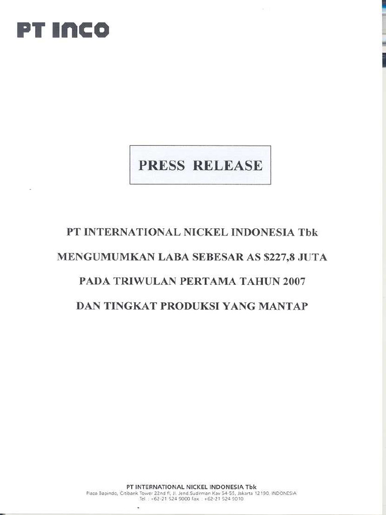 Inco 070504 Q1-2007 | PDF