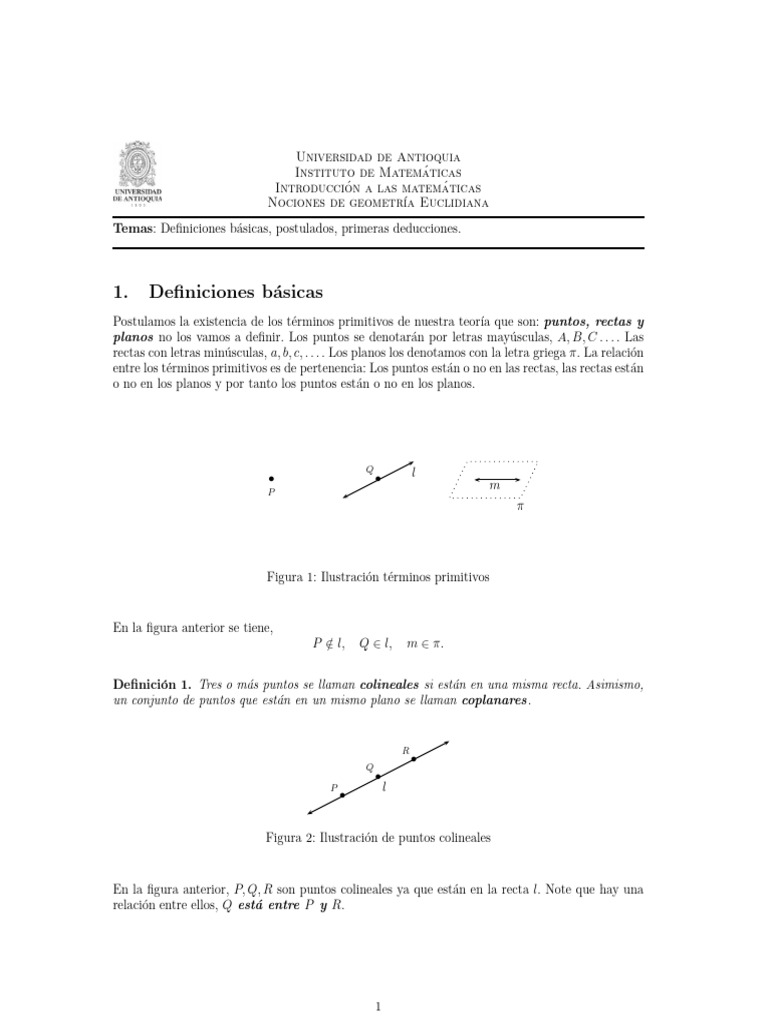 Taller 7 Nociones de Geometría Euclidiana | PDF | Ángulo | Conjunto convexo