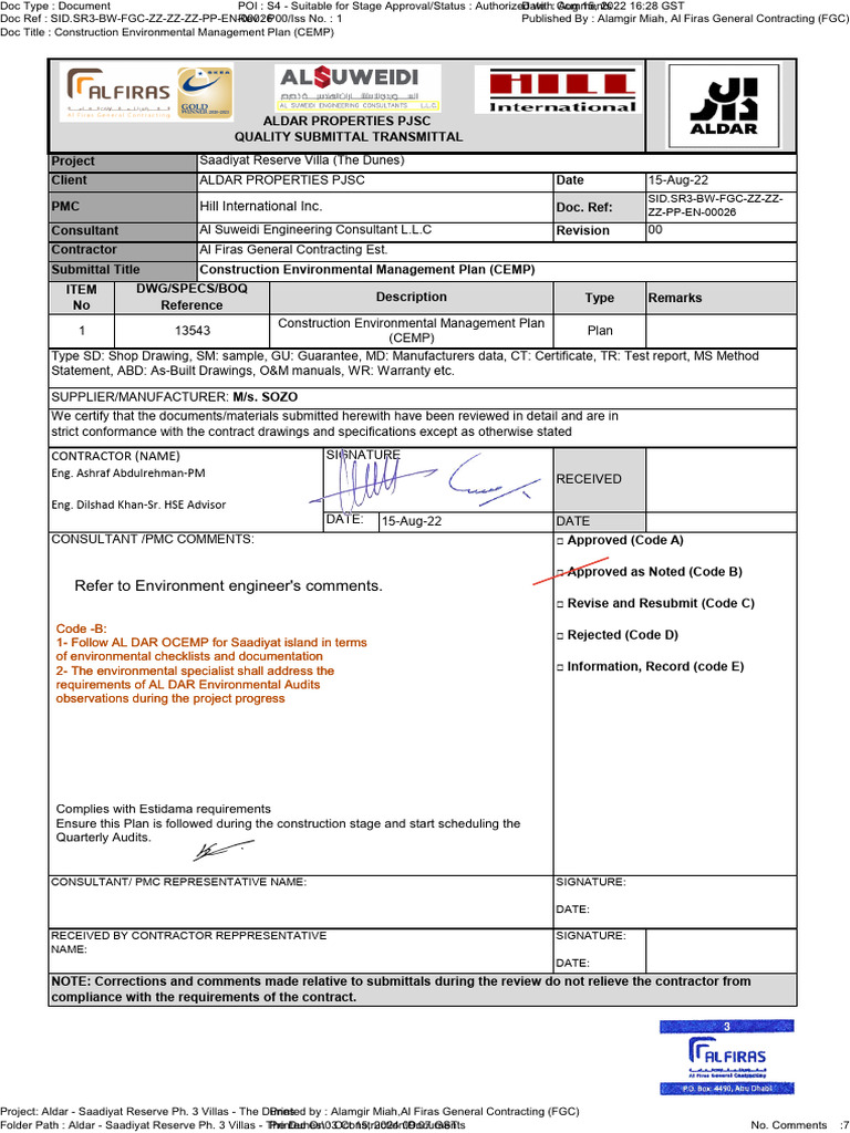 SID - sr3 BW FGC ZZ ZZ ZZ PP en 00026 - Construction Environmental Management Plan (CEMP) - P00 ...