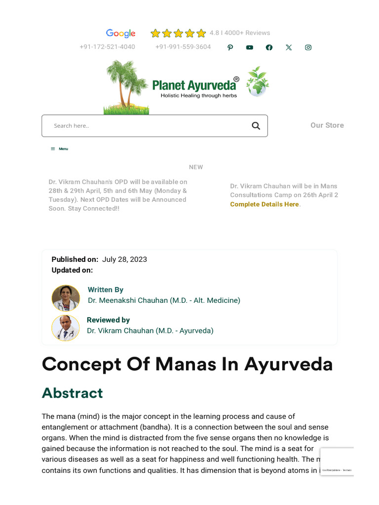 Concept of Manas in Ayurveda | PDF | Ayurveda | Mind