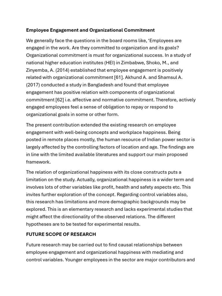 Employee Engagement and Commitment Insights | PDF | Employment | Job ...