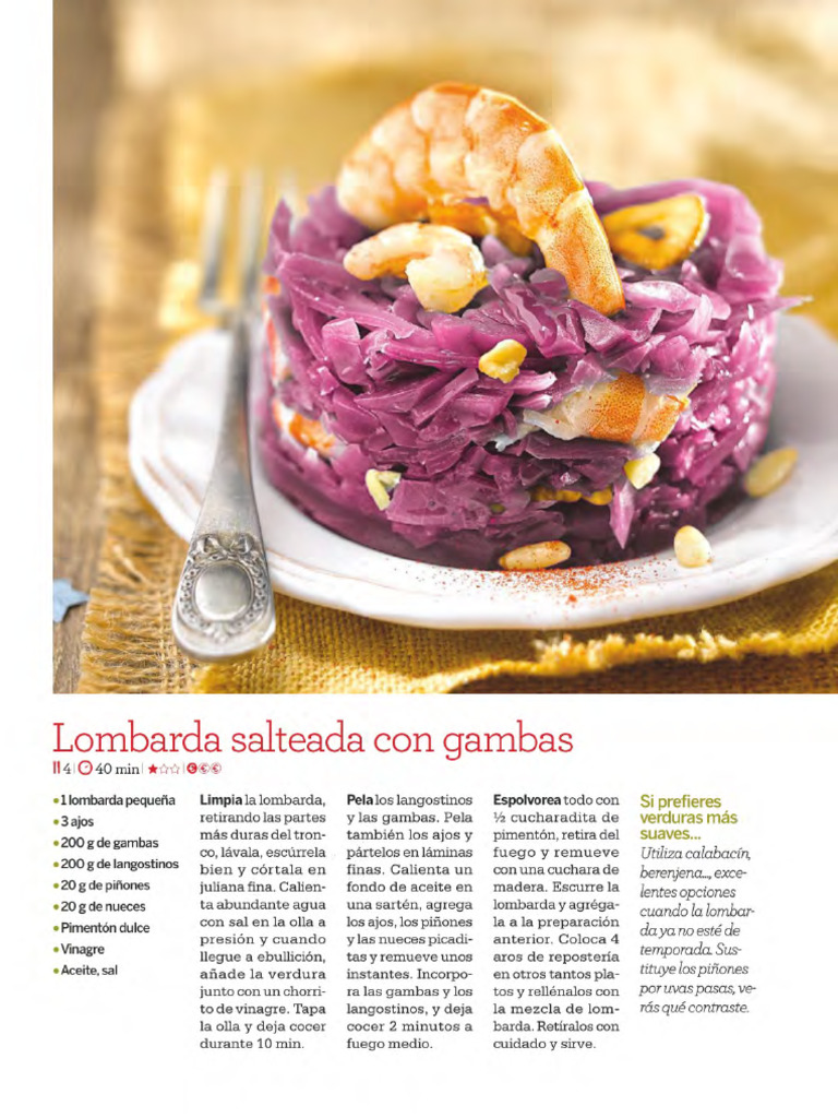 Lombarda Salteada Con Gambas | PDF