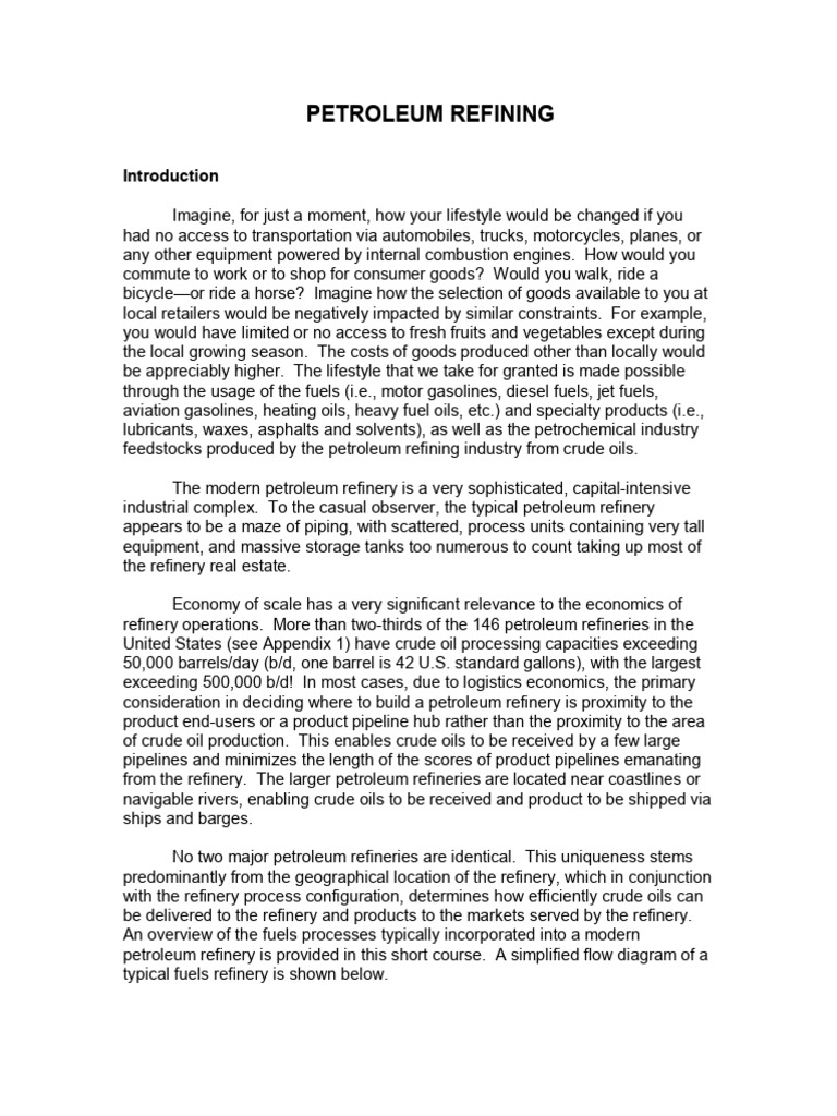 Petroleum Refining Notes | PDF | Oil Refinery | Cracking (Chemistry)