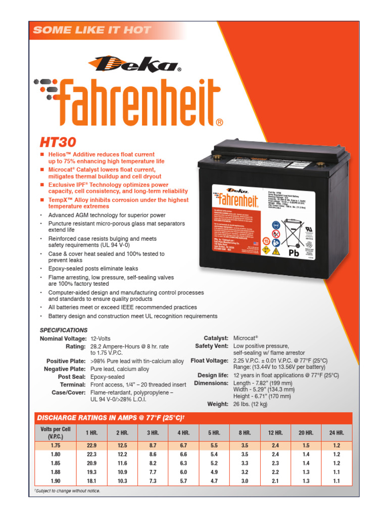 Deka Fahrenheit HT30 2417 | PDF | Materials