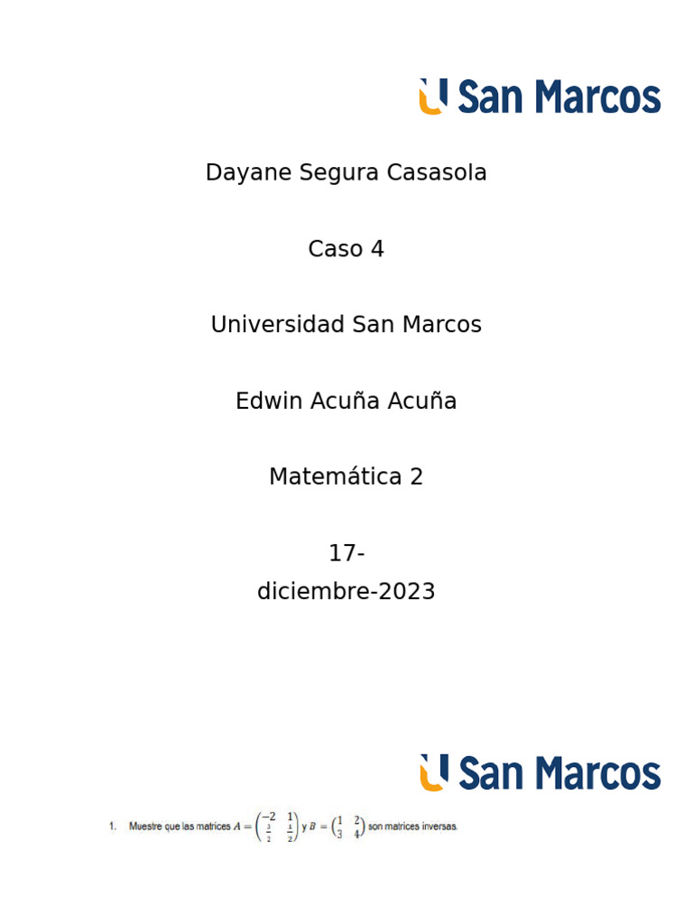 Caso 4 Mate 2 | PDF