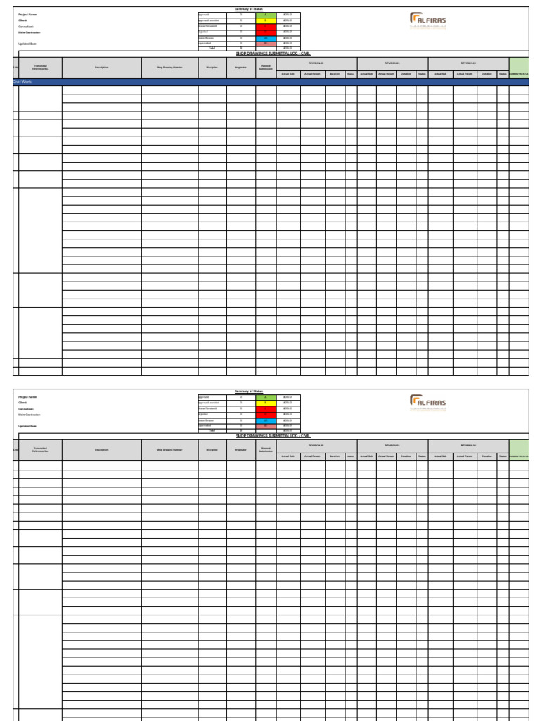 Shop Drawing Log (SAMPLE) | PDF