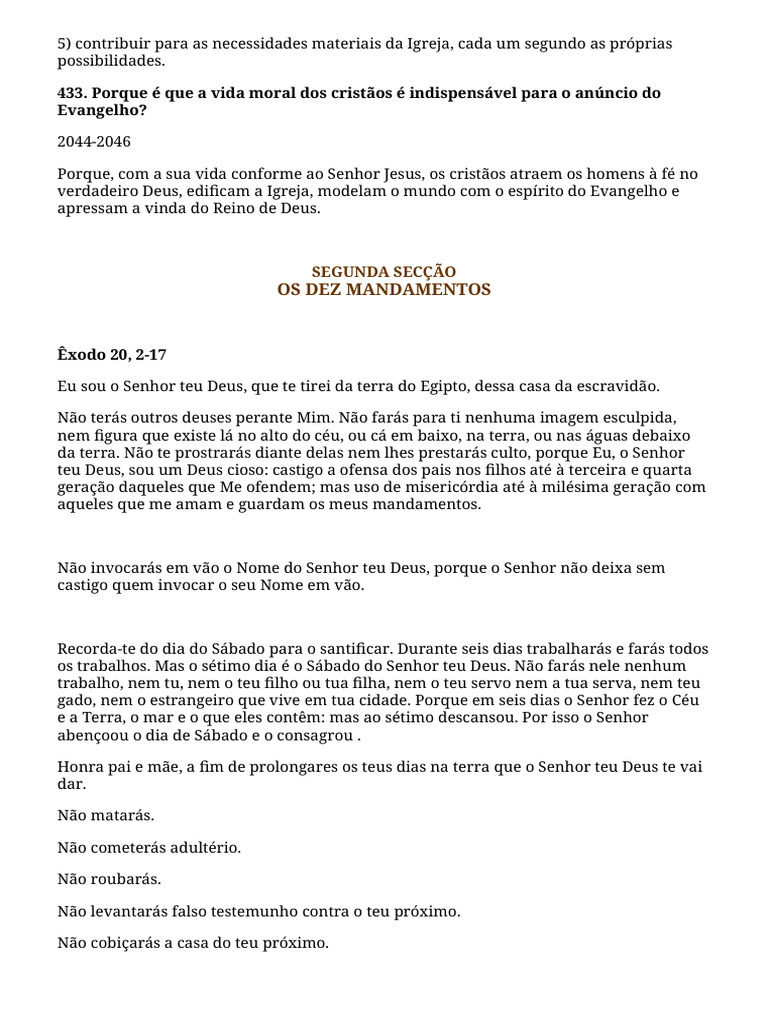 Importância dos Mandamentos na Fé Cristã | PDF | Os Dez Mandamentos | Castidade