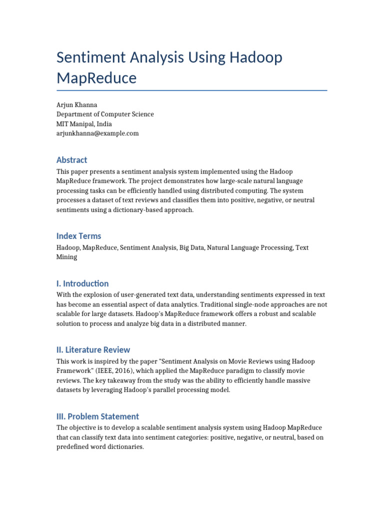 Sentiment_Analysis_Hadoop_IEEE_Format | PDF | Apache Hadoop | Map Reduce