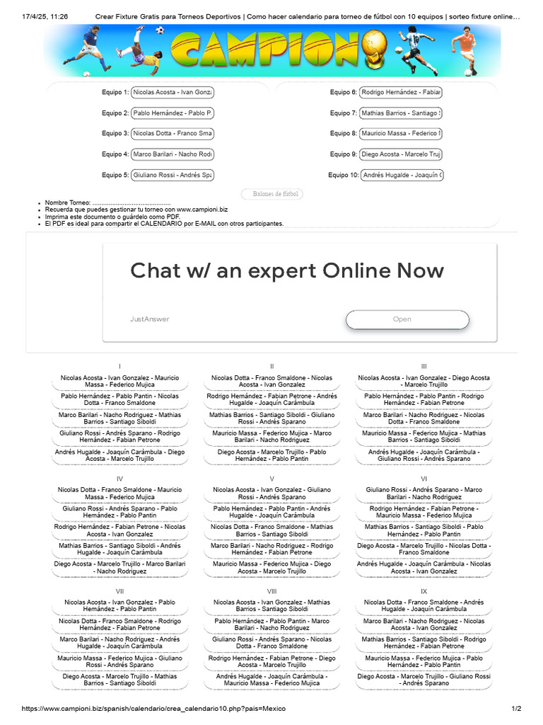 Torneo 4ta Abril 2025 | PDF