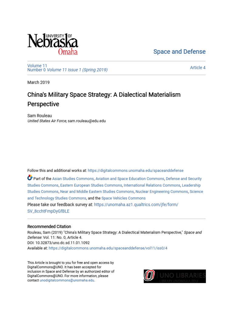 China's Military Space Strategy - A Dialectical Materialism Perspective ...