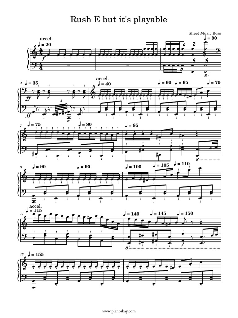 Playable Rush E Sheet Music | PDF