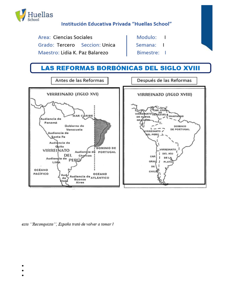 Ficha #01 CCSS 3ro Secundaria | PDF | Imperio español | Colonización española de las Américas