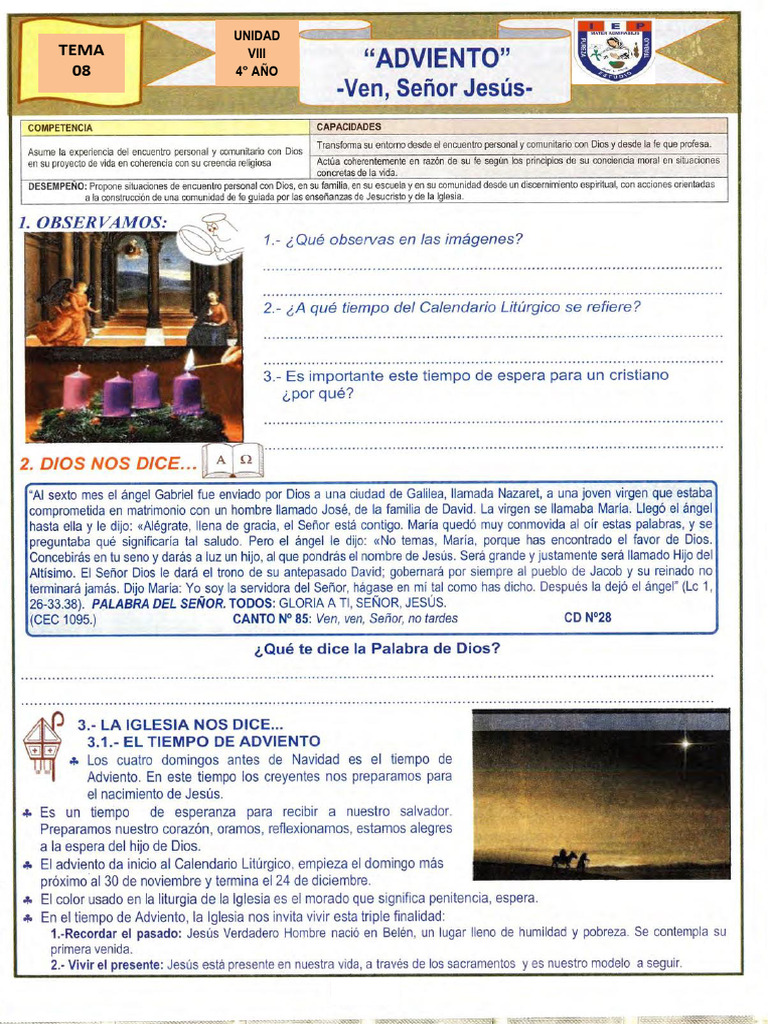 Actividad 8 - Unidad VIII, 4° Año | PDF