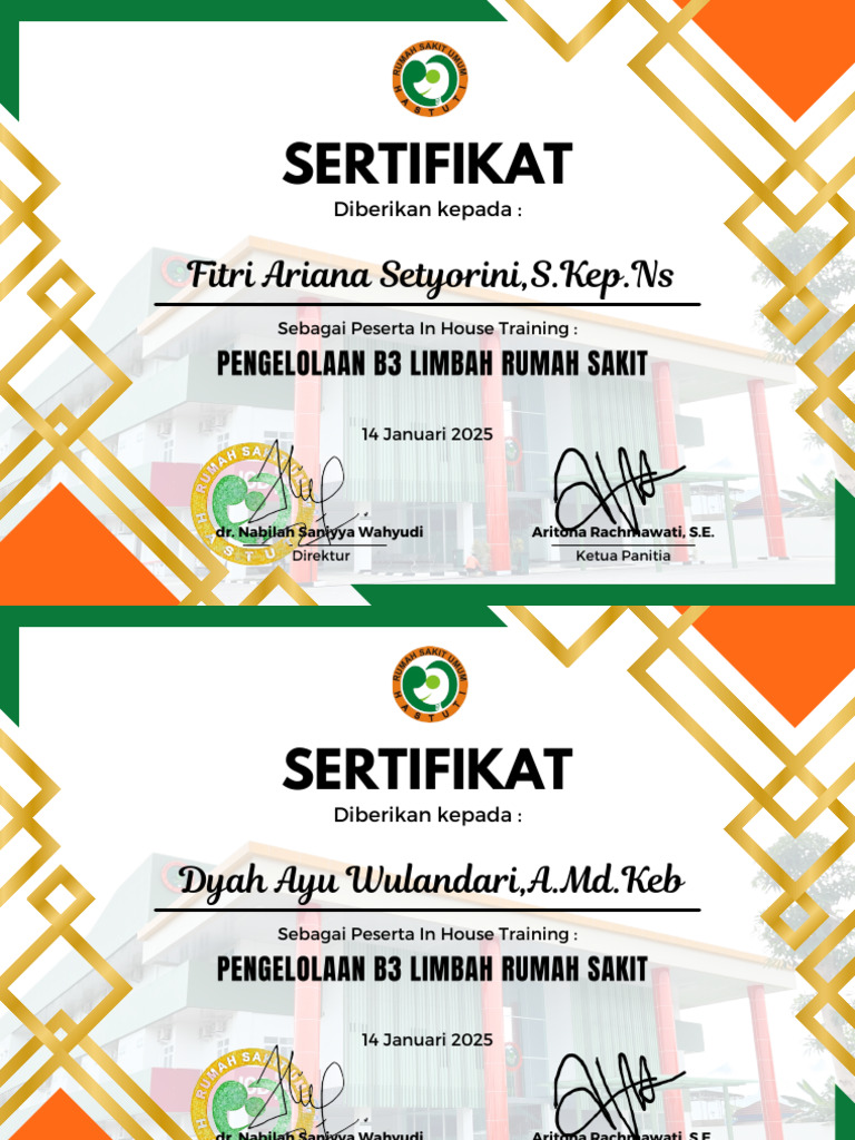 Sertifikat IHT PENGELOLAAN LIMBAH B3 | PDF