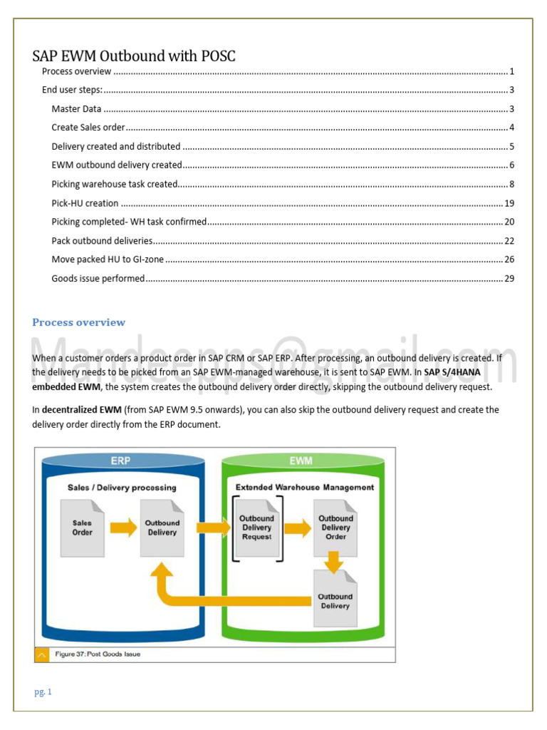 SAP EWM Outbound With POSC | PDF | Warehouse | Information Technology